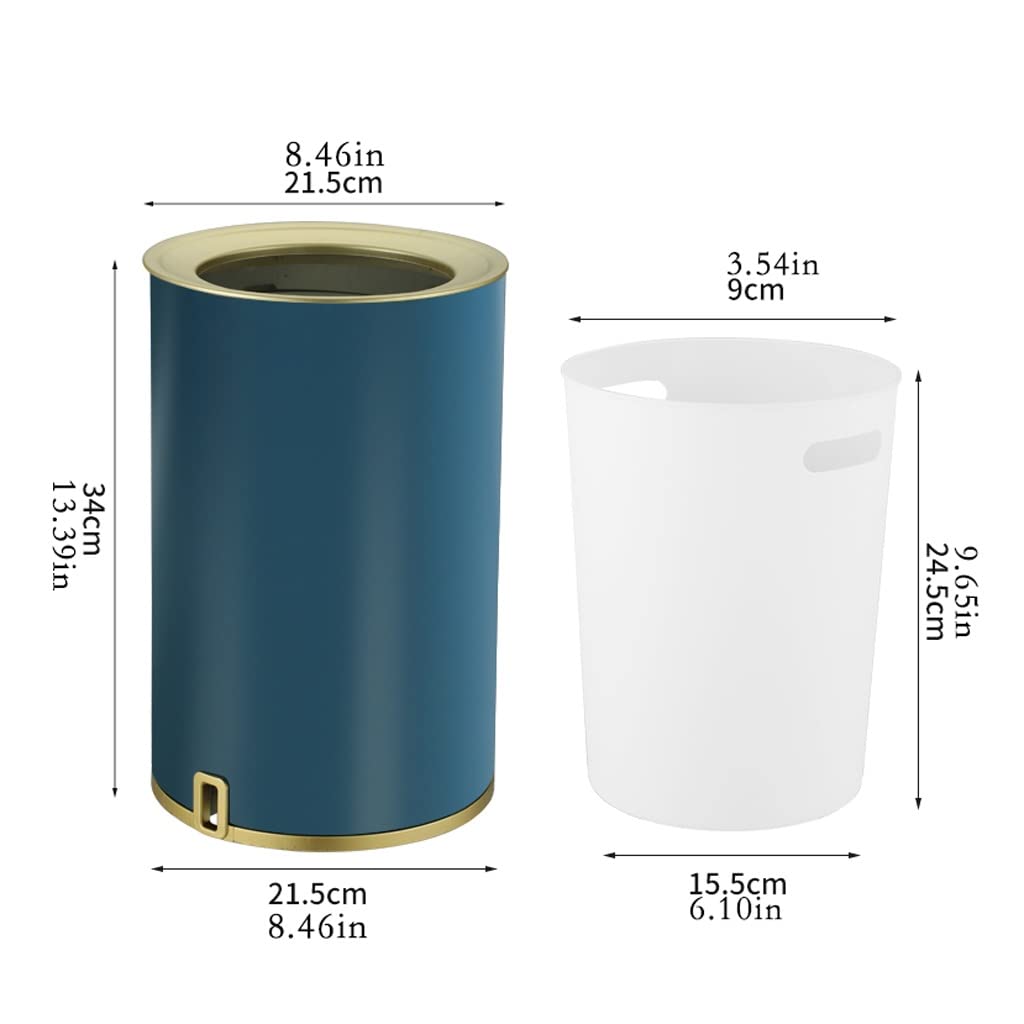 GRFIT Trash can 8L Round Open Top Trash Can and Recycle Bin, Garbage Can for Home Office Restaurant Restroom, Large 8 Inch Opening Kitchen Trash Can (Color : D)