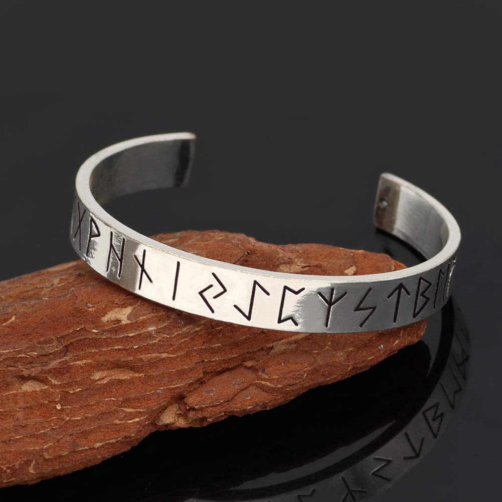 GuoShuang Nordic viking rune amulet bracelet with valknut gift bag