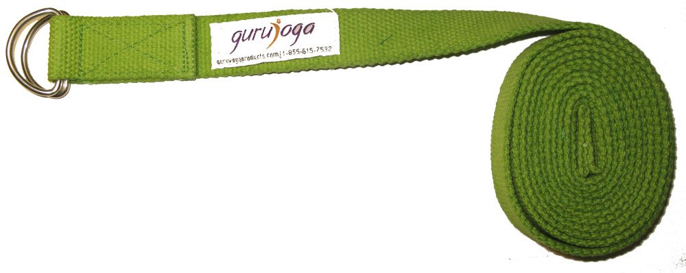 Guru Yoga 1.25 in. wide 8 ft. long Cotton Yoga Straps - Green