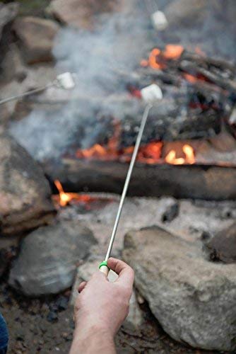 MalloMe Marshmallow Roasting Sticks - Smores Skewers for Fire Pit Kit - Hot Dog Camping Accessories Campfire Marshmellow 32 Inch Long Fork - 10 Pack