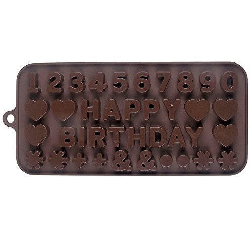 Happy Birthday Alphabet Numbers Candy Silicone Food Crafting Treat Mold