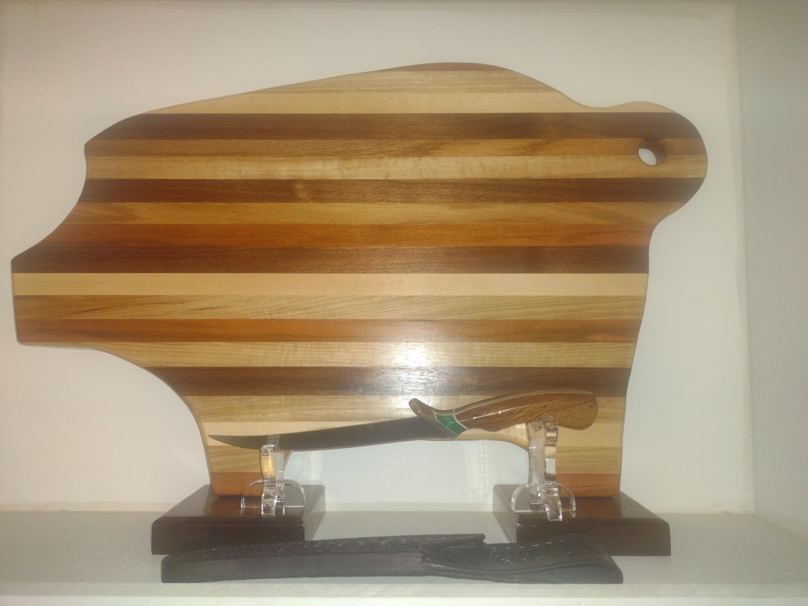 Knife Display Stand Acrylic Knife Holder Collector Knives Extendable blade holder Rustic Cabin Home Decor (1 Set)
