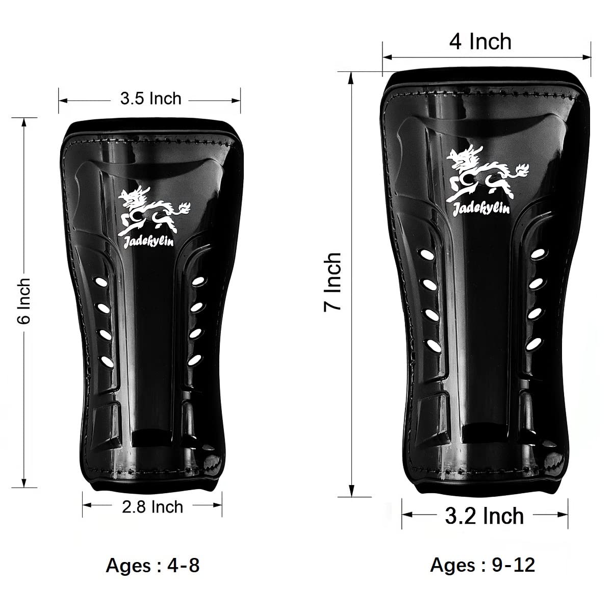 Jadekylin 1 Pair of Youth Soccer shin Guards with Socks for Ages 4-8 (Black + Socks, 6 inch)