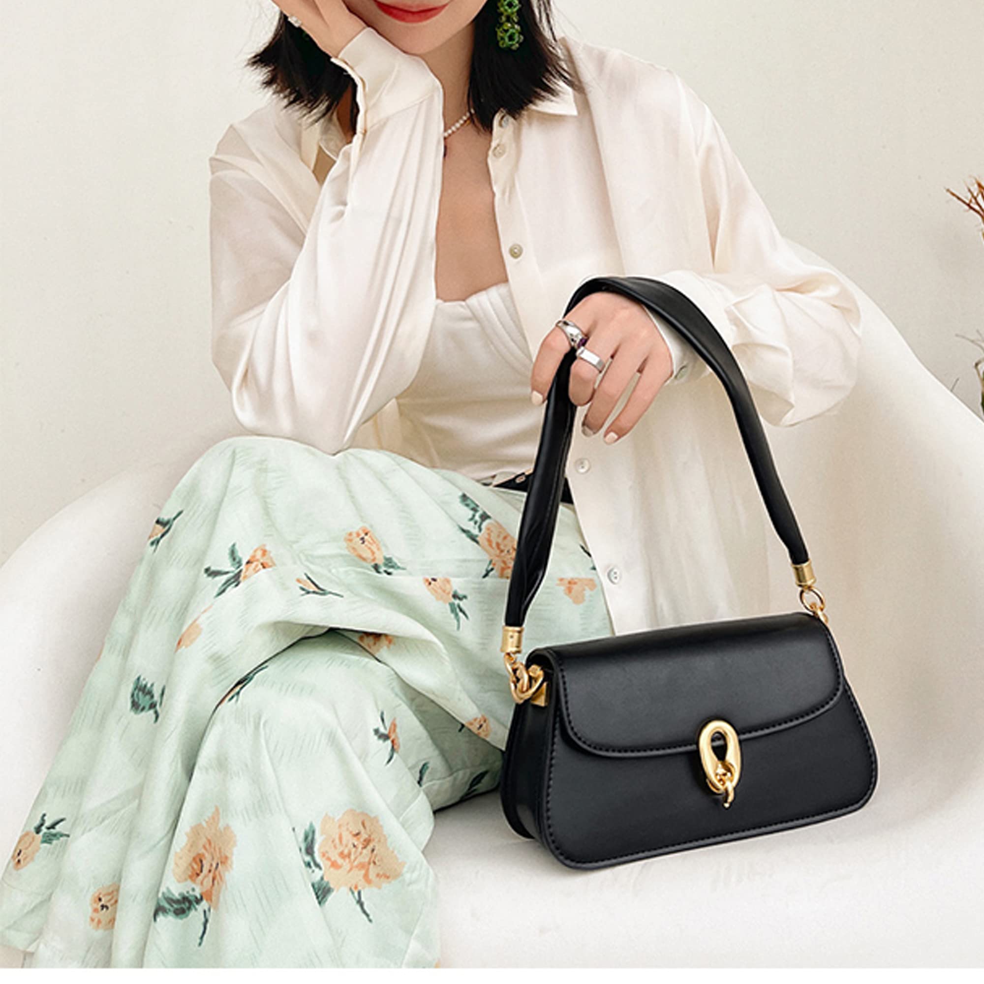 LL LOPPOP Small Stylish Designer Purses Crossbody Bags, Mini Shoulder Bag for Women Black 203701