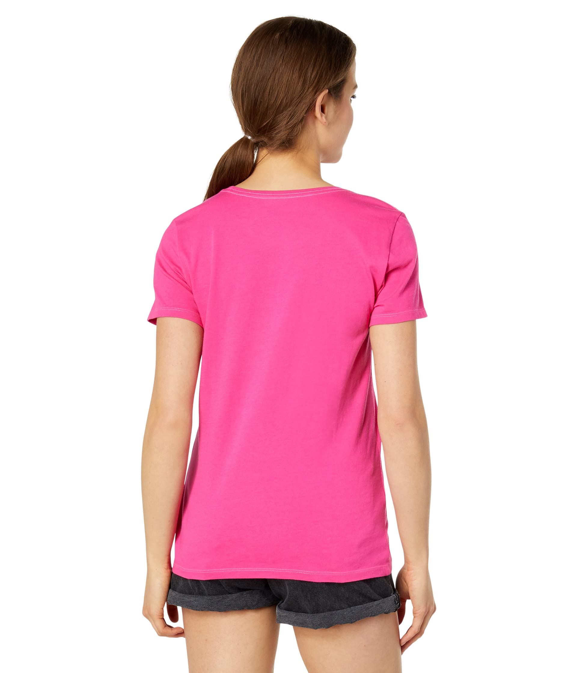 Life is Good. Women's Just Add Water Pattern Kayak SS Crusher Tee, Raspberry Pink, Extra Small