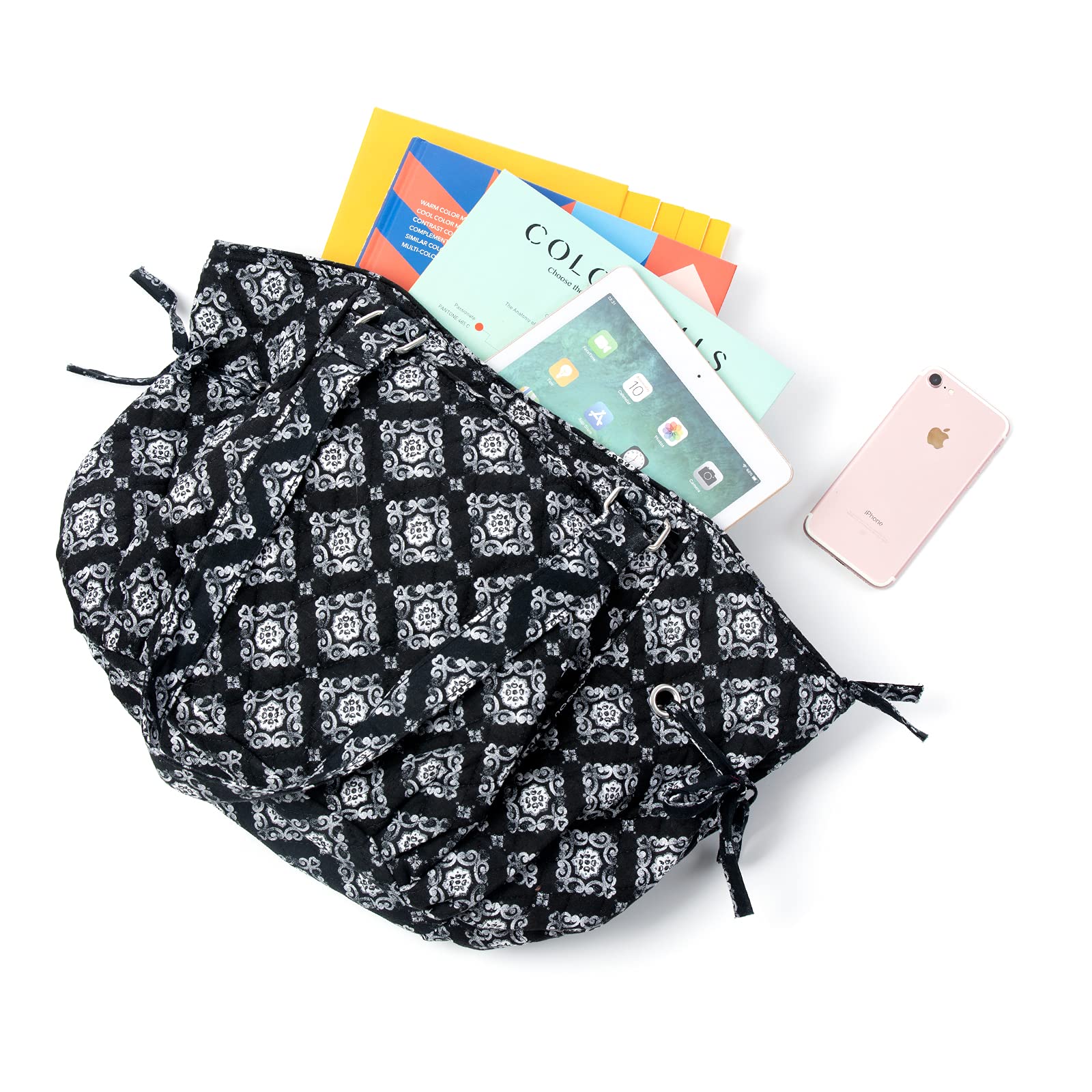 Magou Quilted Tote Bag for Women Signature Cotton Shoulder Bag Lightweight Handbag for Shopping Workout