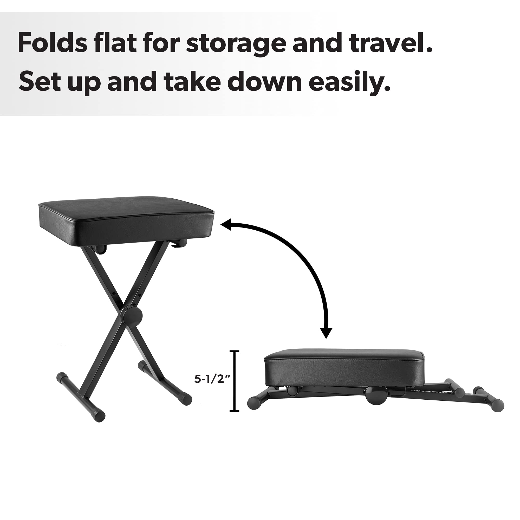 Hamzer Premium Heavy Duty Adjustable Piano and Keyboard Bench Seat