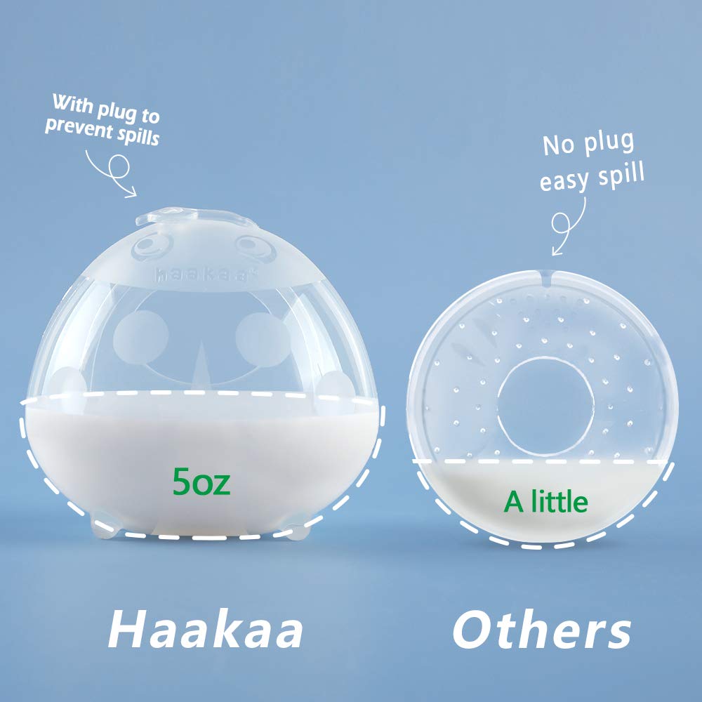 Haakaa Ladybug Breastmilk Collector Shells - 150ml/5oz Breast Shells Nursing Cup for Breastfeeding, Food Grade Silicone BPA Free (2 Pack)