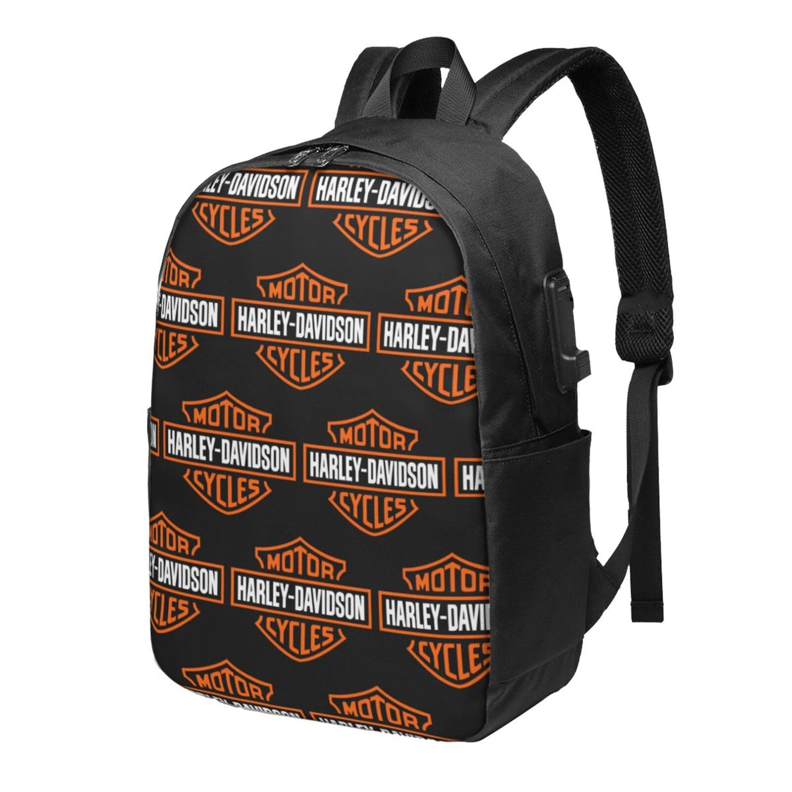 Harley Large Capacity Backpack Davidson Logos Laptop Backpack Men'S And Women'S Travel Bag
