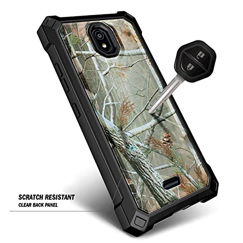 WDHD Case for Nokia C100 with Tempered Glass Screen Protector, Full-Body Protective Shockproof Rugged Bumper Cover, Impact Resist Durable Phone Case (Camo)