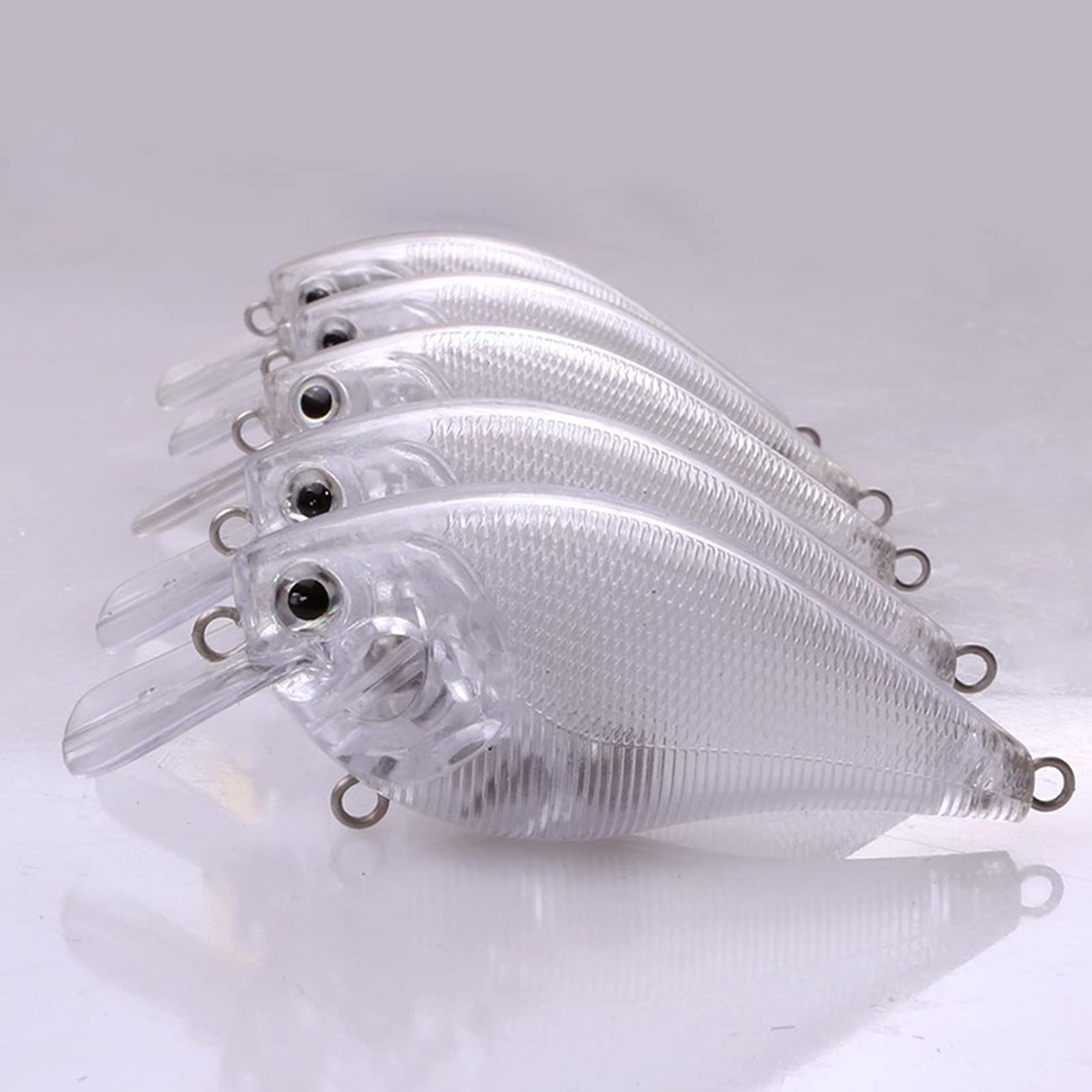LHLLHL 25 Pcs/Unpainted Fishing Lures 8cm 8g Artificial Bait Carp Fishing Wobblers Tackles DIY Lures Clear Blank Crankbaits