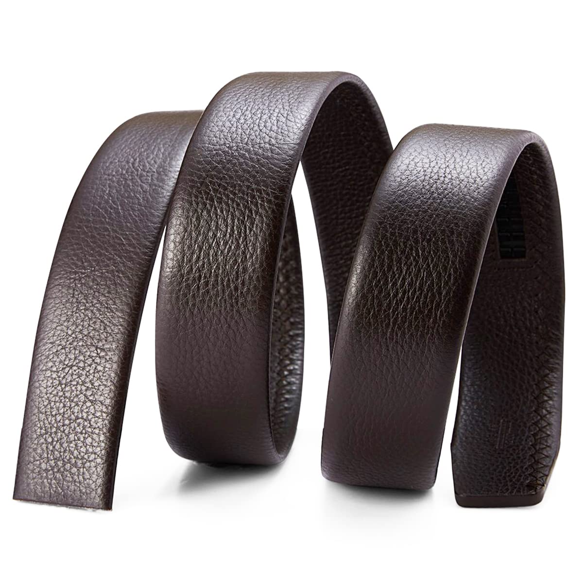 LAORENTOU Genuine Leather Ratchet Belt for Men - Mens Belt 1-3/8" for Jeans Adjustable Belt Replacement without Buckle