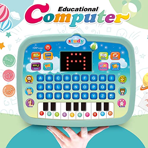 Wenbeier Kids Tablet Toddler Learning Pad with LED Screen Teach Alphabet Numbers Word Music Math Early Development Interactive Electronic Toy for Boys & Girls 3 Years+