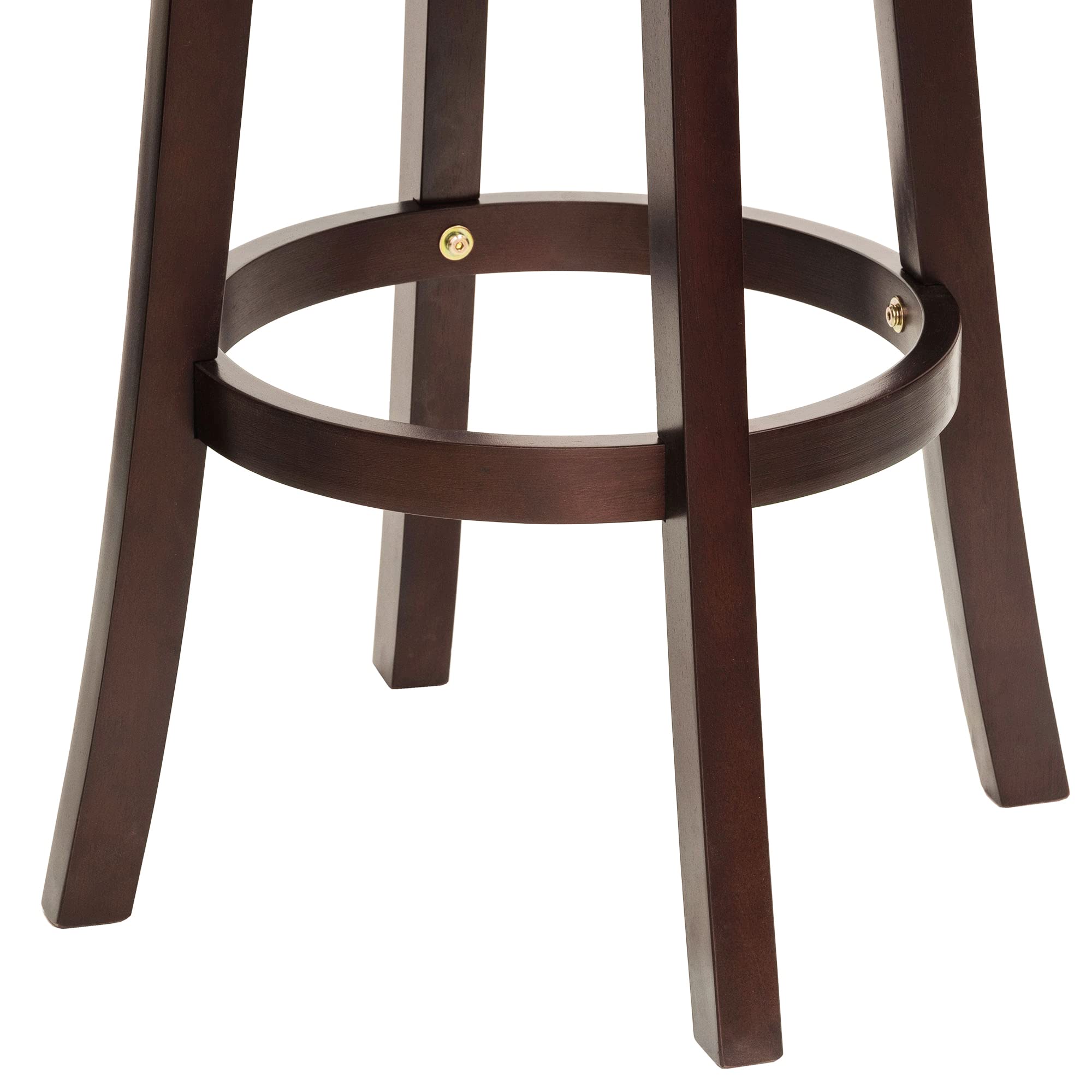 HOMCOM Swivel Bar Stool with Back, 31 Inch PU Leather Bar Height Stool, Farmhouse Barstool with Rubberwood Frame, Black
