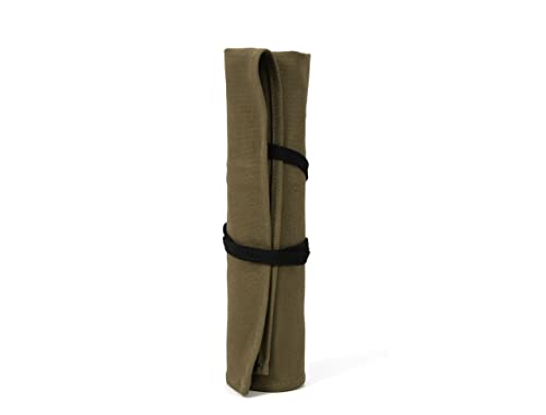 Knife Roll Portable Bag Travel Carrier Bag with 7 Slots Kitchen Cooking Tools And Utensils Wrap Bag Wallet Multi-Purpose Brush Roll Bag (Olive, Canvas)