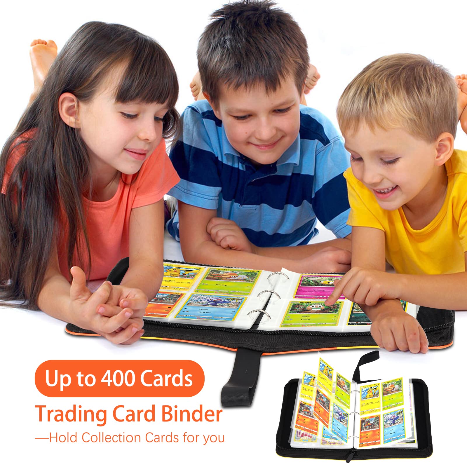 Lyyes Card Binder for Pokemon, 4-Pocket Sheet Trading Cards Album with 400 Pockets for Collection,(LY0832)