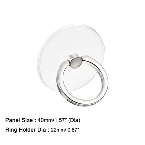 uxcell Transparent Phone Ring Holders, Diamond Clear Finger Grip Stand for Phone, Case, Tablet (Round Shape), 2Pcs