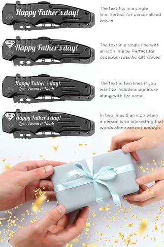 Grand Way Personalized Gift for Men - Customized Pocket Knife Engraved Gifts Dad Husband Custom Knives Idea Birthday Christmas Valentine's Day Anniversary Stocking Stuffers 6681 PS