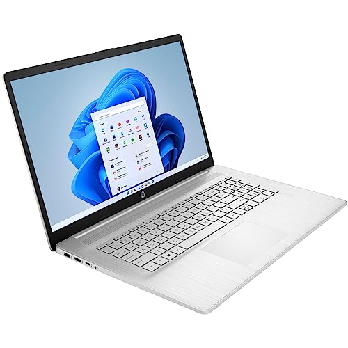 HP 17 17.3" Touch HD+ Business Laptop Computer, 13th Gen Intel 10-Core i7-1355U, 64GB DDR4 RAM, 2TB PCIe SSD, WiFi 6, Backlit KB, Fingerprint Reader, Silver, Windows 11 Pro, BROAG Cable