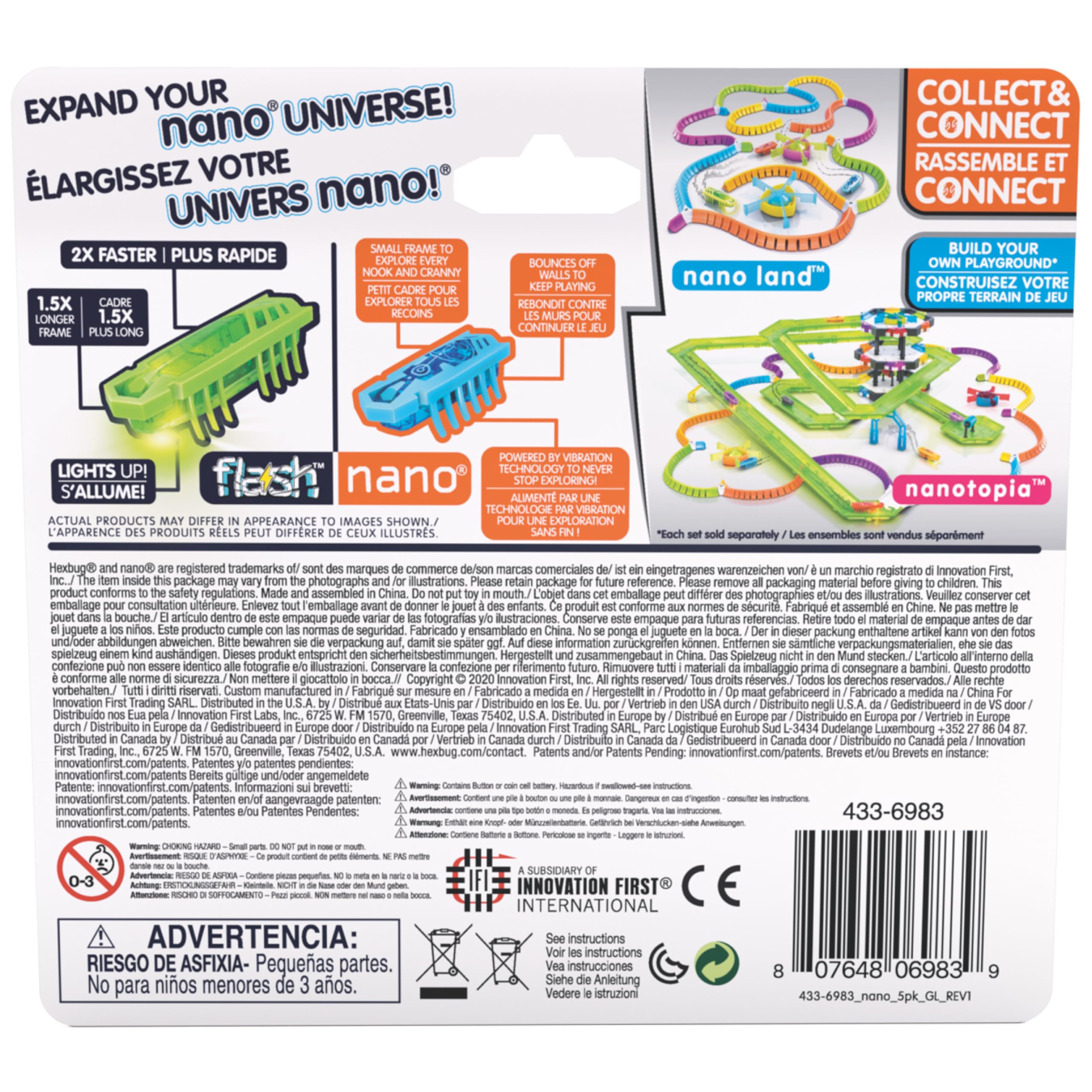HEXBUG Nano 5 Pack, 4 Nano Bugs with Bonus Flash Nano, Sensory Toys for Kids & Cats with Vibration Technology, STEM Kits & Mini Robot Toy for Kids Ages 3 & Up