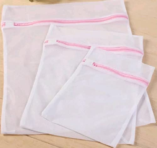 Set of 3 Mesh Laundry Bags-1 Large, 1 Medium & 1 Small Bags. Heavy Duty Fine Mesh Bag for Washing Machine, Laundry Bag for Travel, Lingerie, Sweater, Garment, Undergarment