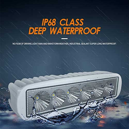 Handxen Boat Deck Light - LED 18W 1600 Lumen Spreader - Long Lasting - Flood Marine-Grade T-Top Boat Deck Lights - Extremely Bright - Durable Quality - Ideal for Marine Boats Cars Trucks (2 Pack)