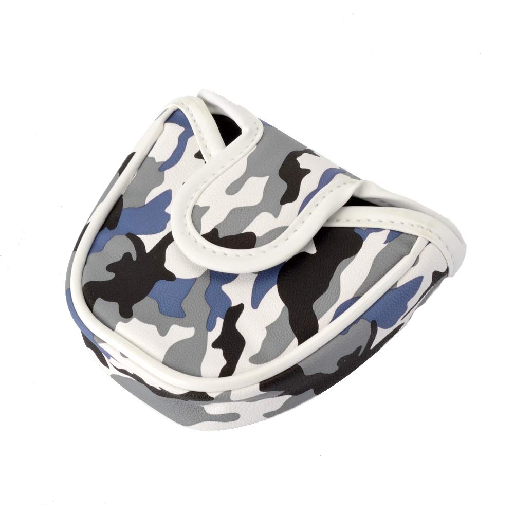 GOOACTION Camo Blue Golf Mallet Putter Head Cover Magnetic Closure with Camouflage Creative Pattern Synthetic Leather Putters Headcover