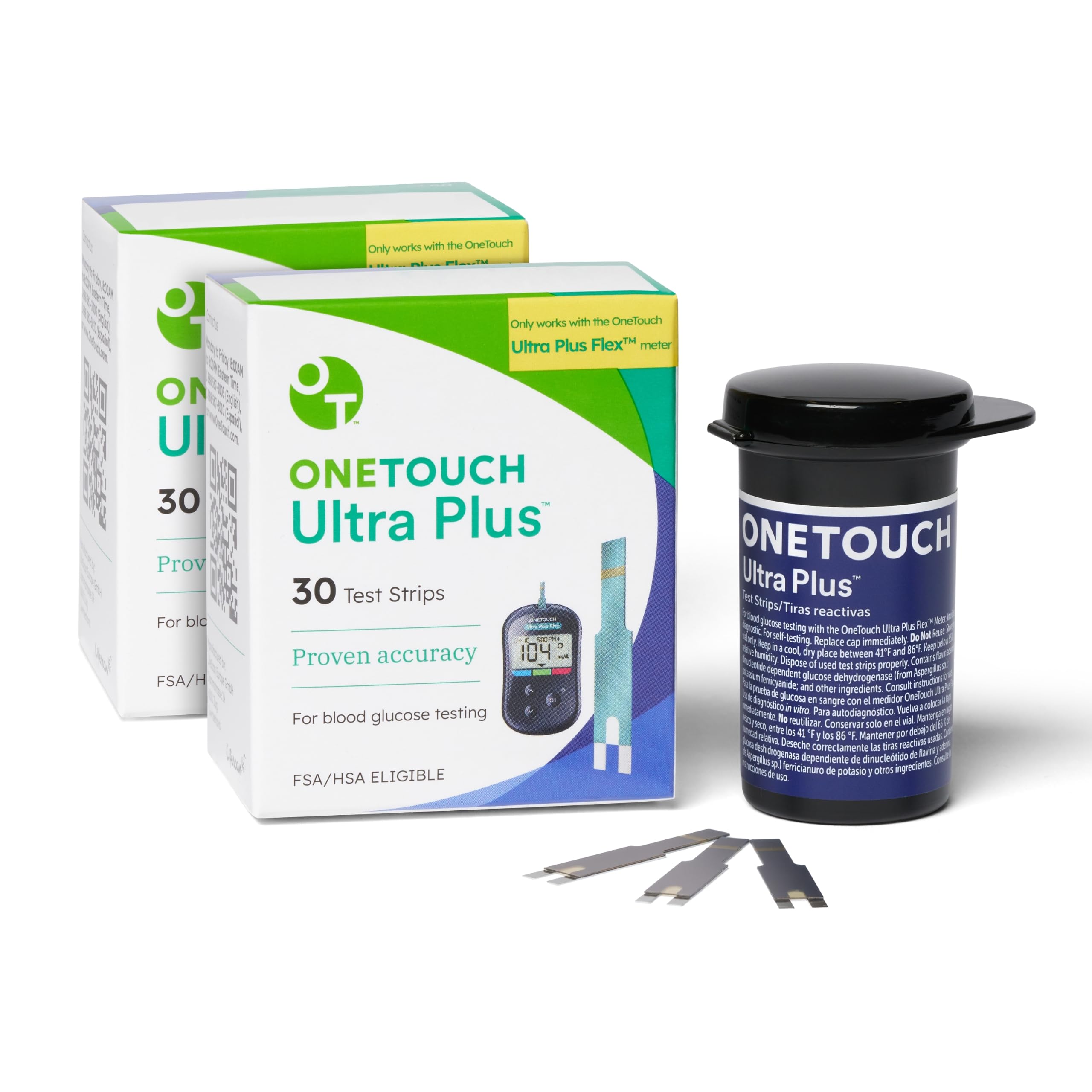 OneTouch Ultra Plus Test Strips for Diabetes Value Pack - 90 Test Strips | Diabetic Test Strips for Blood Sugar Monitor | Self Glucose Testing | (Only Works with OneTouch Ultra Plus Flex Meter)