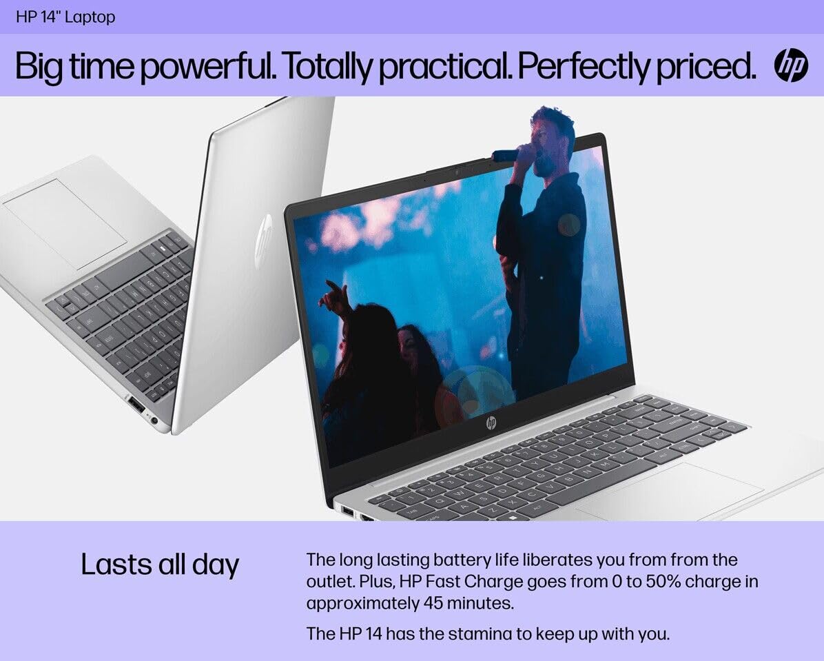HP 2023 14 inch FHD Laptop, Anti-Glare IPS Display, 13th Gen Intel i7-1355U Processor, 12GB RAM 1TB PCIe SSD, Backlit Keyboard, True Vision HD Webcam, WiFi 6, Bluetooth, Windows 11 Home, Silver