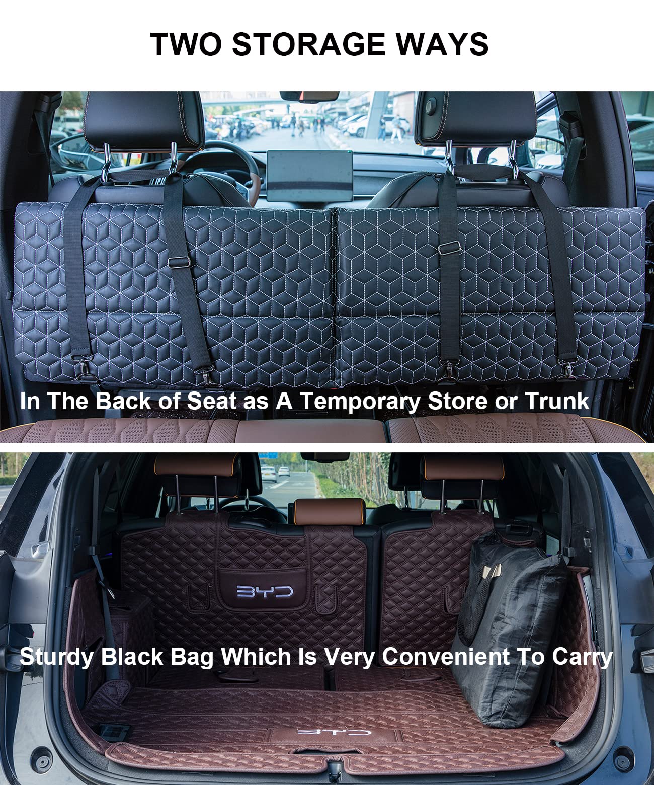JILLMO Non Inflatable Car Mattress, Portable Car Bed Mattress, Double-Sided Folding SUV Mattress, Car Camping Mattress Back Seat for Sleeping