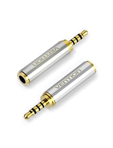 Vention 3.5mm Female to 2.5mm Male Audio Adapter Converter Premium Quality Headphone Earphone Headset 2.5mm to 3.5mm 3 Ring Jack Stereo or Mono 2 Pack