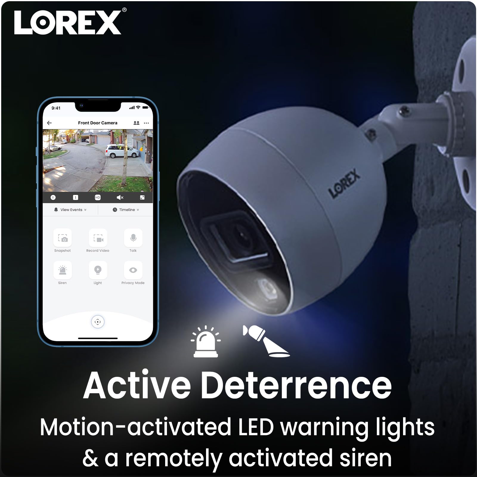 Lorex 4K 20 Camera Capable (16 Wired + 4 WiFi) 2TB Wired DVR System with 7 Smart Deterrence Cameras