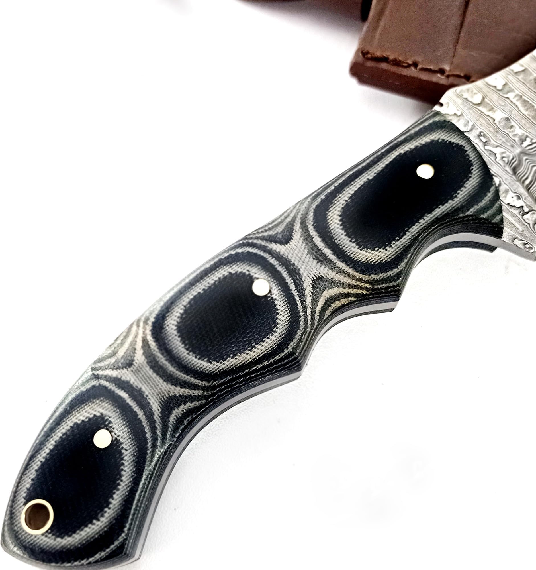 Heritage Knives Fixed Blade Hunting knife Tracker Custom Handmade Damascus Steel 10 Inches Tracker Knife - Perfect Grip Black Micarta Handle outdoor comping hunting