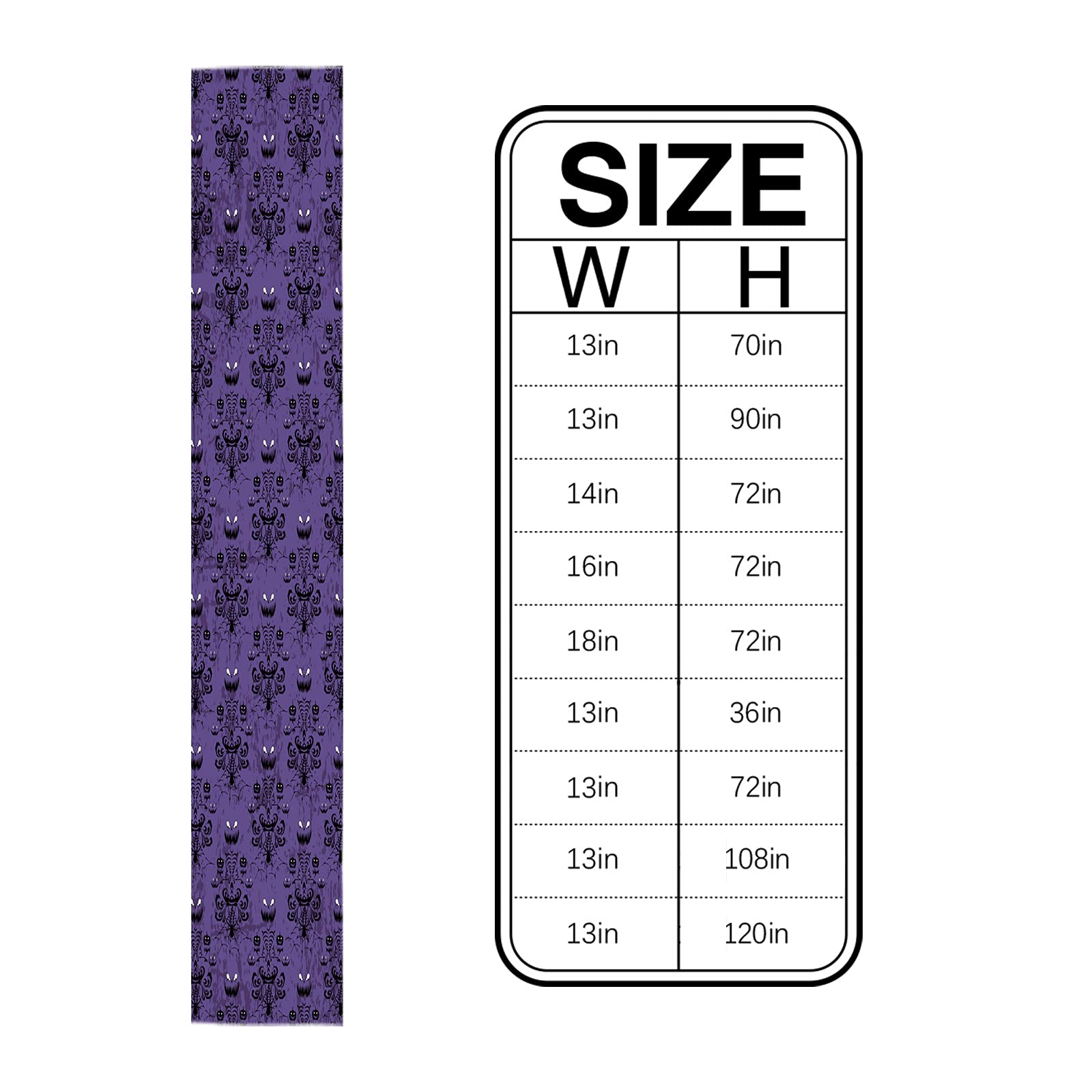 Halloween Table Runner for Dining Table Coffee Table Home Kitchen Decorative Haunted Ghost House Mansion Spider Cotton Line Table Linens for Indoor Outdoor Party/Holiday/Wedding/Gathering13x70inch