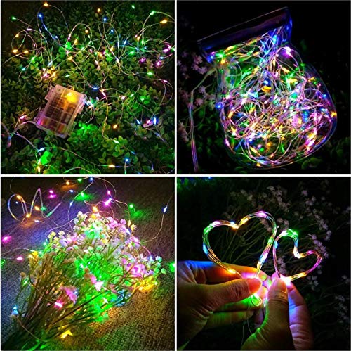 HGKFJH Solar Outdoor Indoor 50LED Copper Wire String Outdoor Home Waterproof lamp String with Landscape Garden Lighting