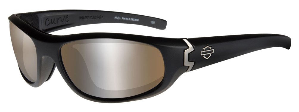 Harley-Davidson Men's Curve PPZ Sunglasses, Copper Lens/Black Frame HDCUR07