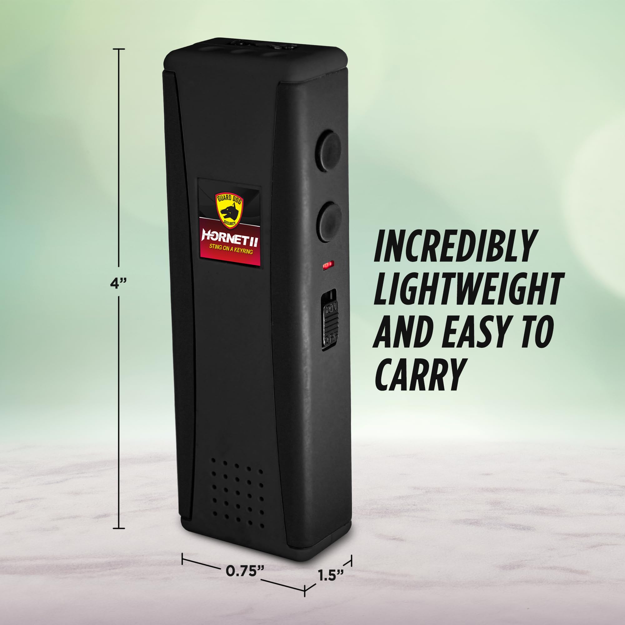 Guard Dog Security Hornet 2 World's Smallest Stun Gun Keychain with 120 dB Alarm & LED Flashlight, Black