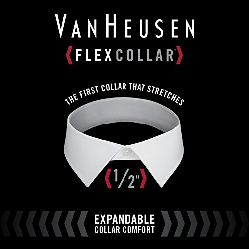 Van Heusen mens Regular Fit Flex Collar Stretch Solid Dress Shirt, Blue Frost, 17.5 Neck 34 -35 Sleeve US