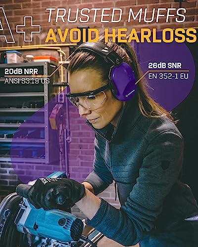 Vanderfields Hearing Protection Headphones 20dB Noise Reduction, Noise Cancelling Ear Muffs for Adults-Passive Ear Protection for Shooting Range, Fireworks, Construction, Lawn Mowing Safety Ear Muffs