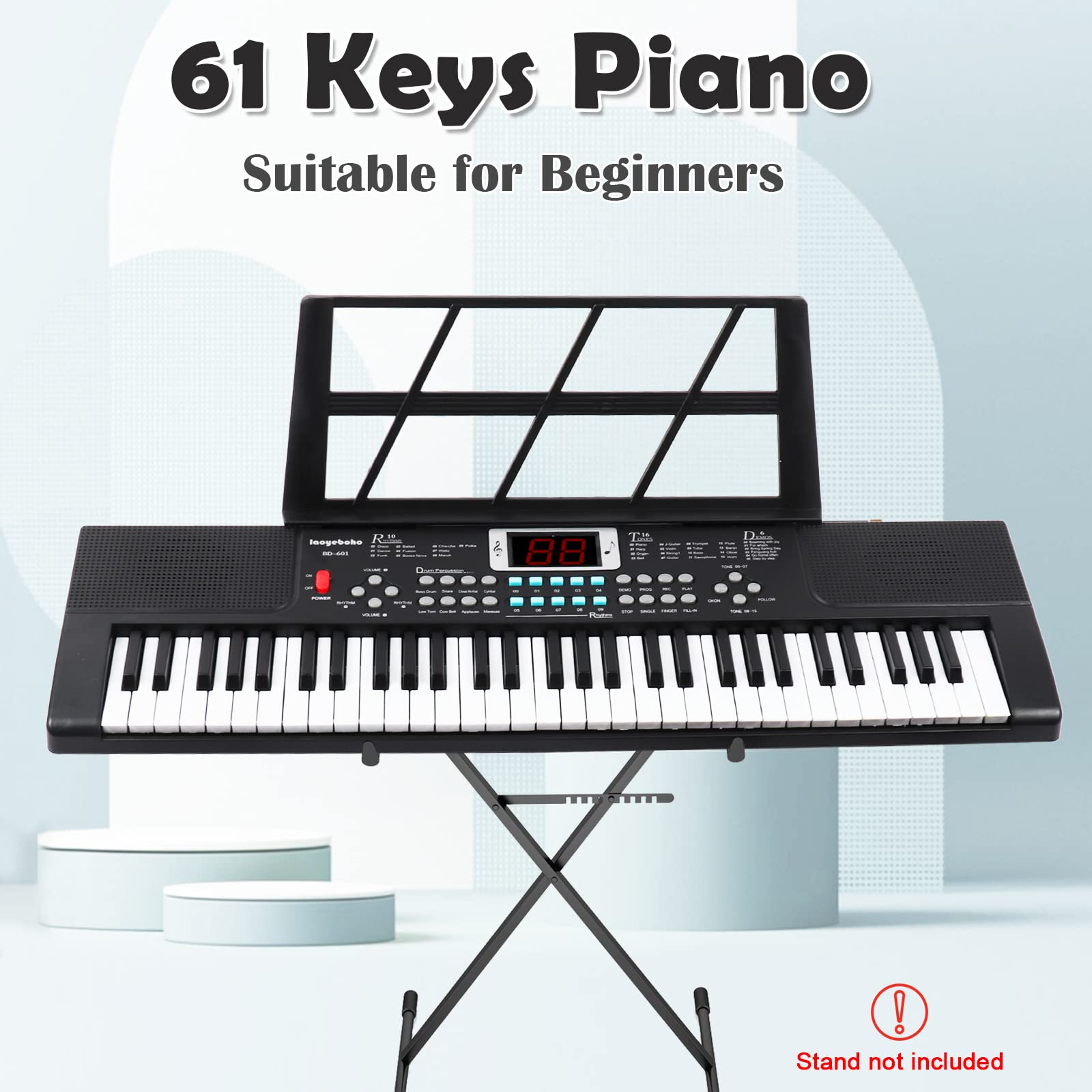 laoyeboho 61 Keyboard Piano, Portable Keyboard Piano for Beginners, Children's Piano Keyboard, Electronic Digital Piano With Built-in Speaker and Microphone, School Gift,Children's Birthday Gift