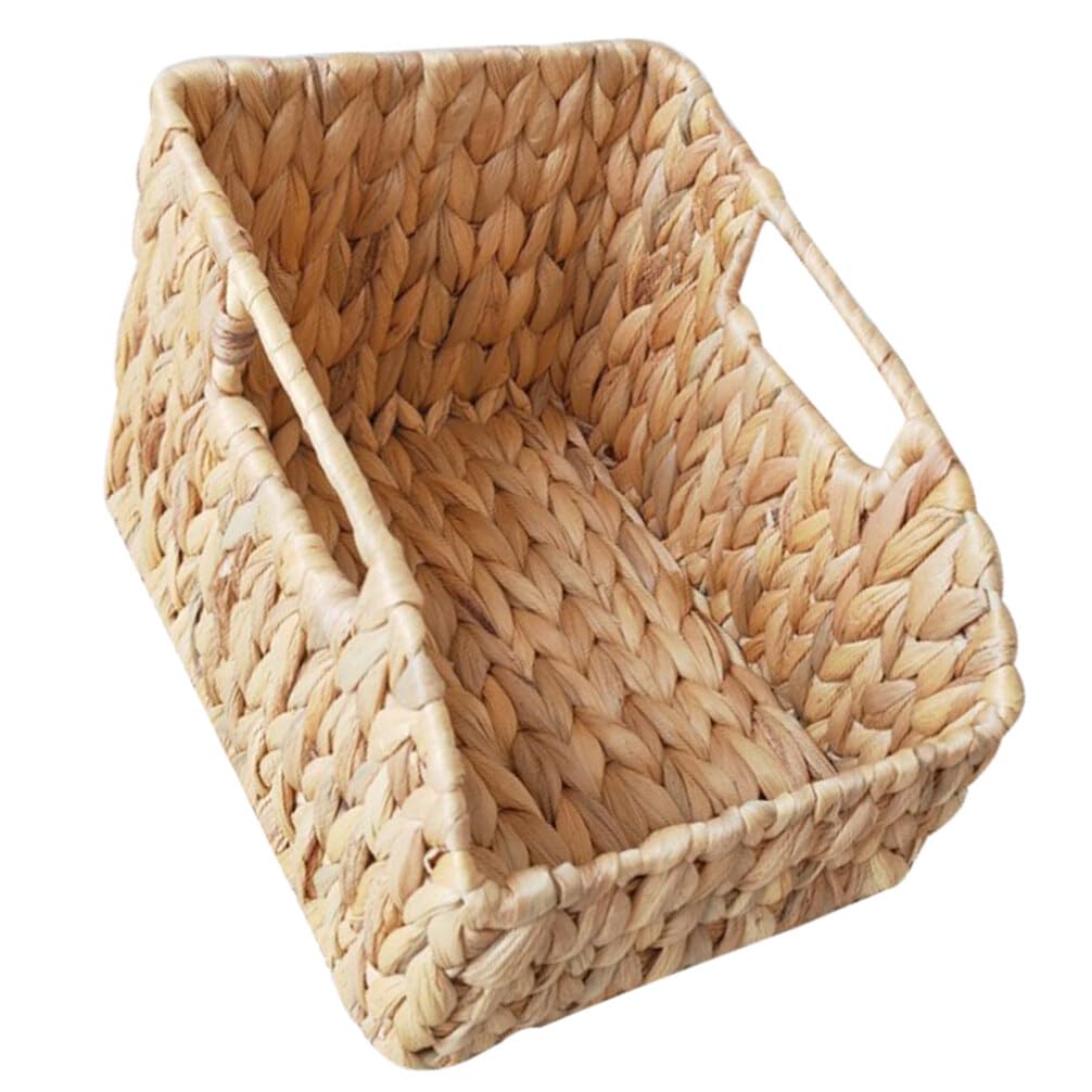 ibasenice Magazine small cabinet magazine storage holder multipurpose wicker table basket bread basket decorative storage basket bread container basket home field Toy finishing basket