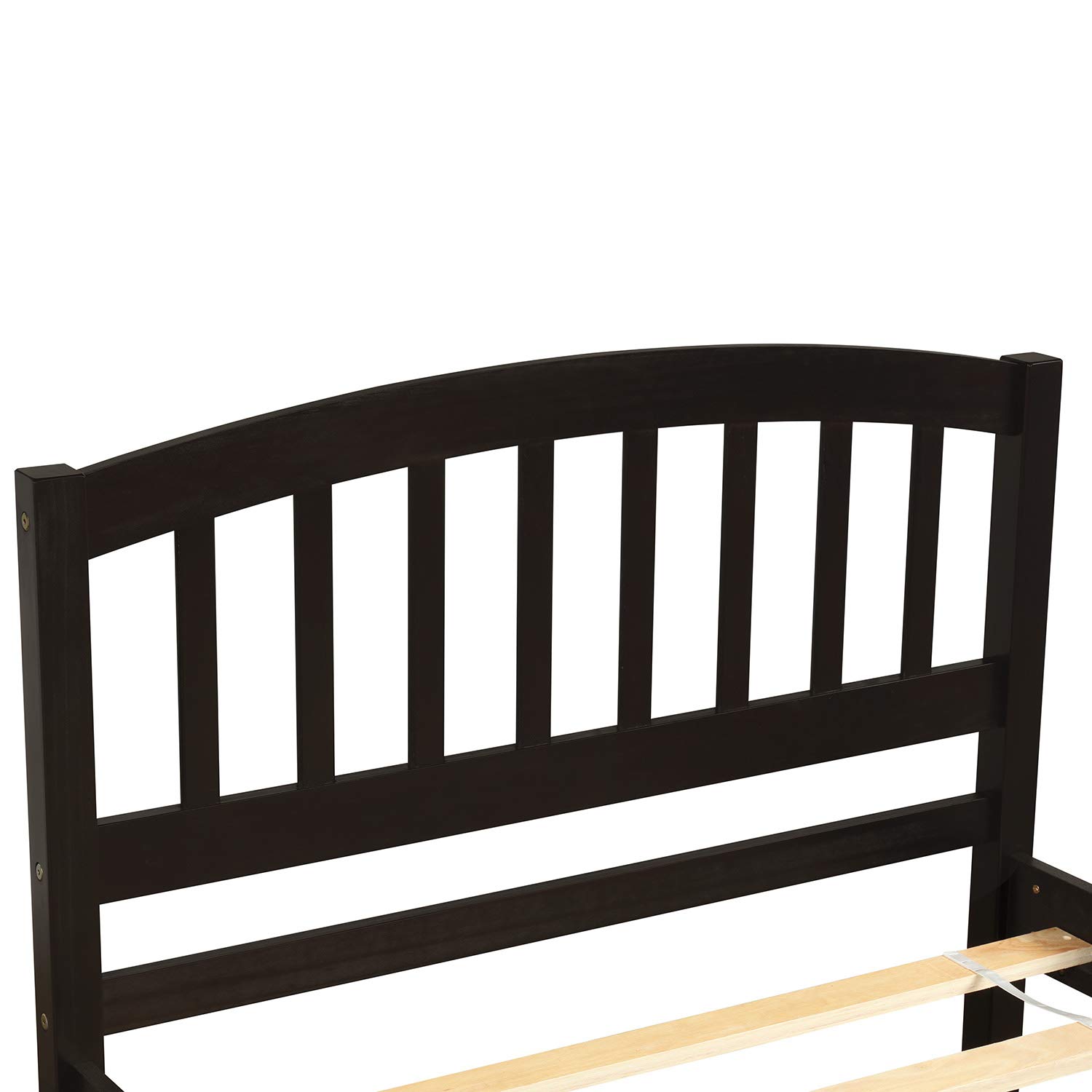 GINGVAT Twin size Platform Bed with Trundle, Wooden Bedframe Frniture, Espresso