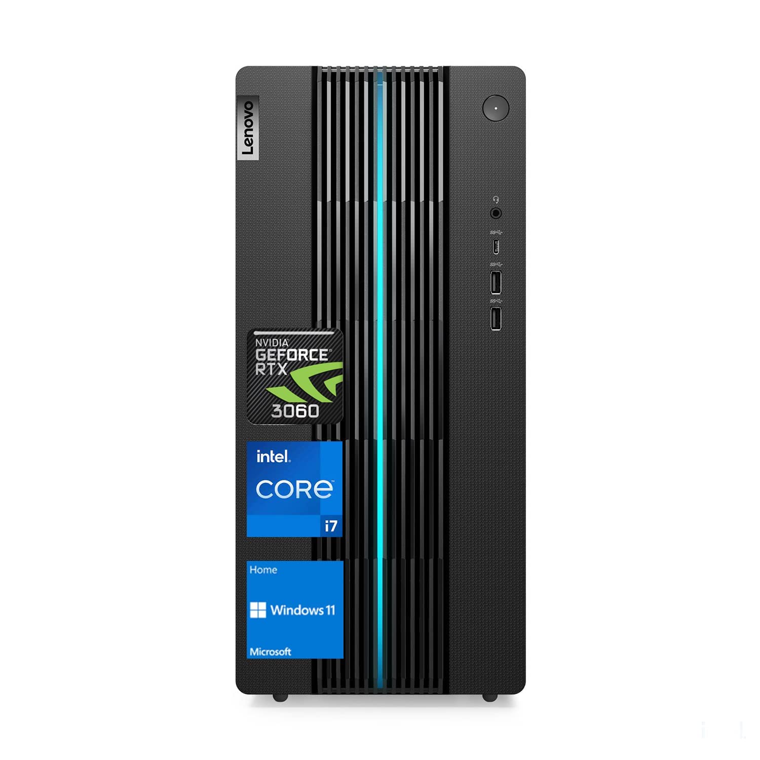 Lenovo 2023 Newest IdeaCentre 5 Gaming Desktop, Intel Core i7-12700 Processor, GeForce RTX 3060, 16GB RAM, 512GB SSD, 1TB HDD, USB Keyboard Mouse, Wi-Fi 6, Windows 11 Home, Bundle with JAWFOAL