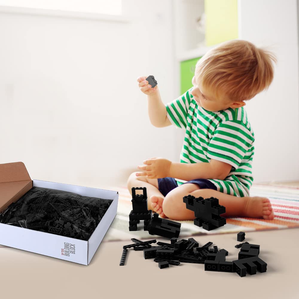 Lekebaby Building Bricks 1500 PCS Basic Building Blocks, Compatible with All Major Brands (Black)