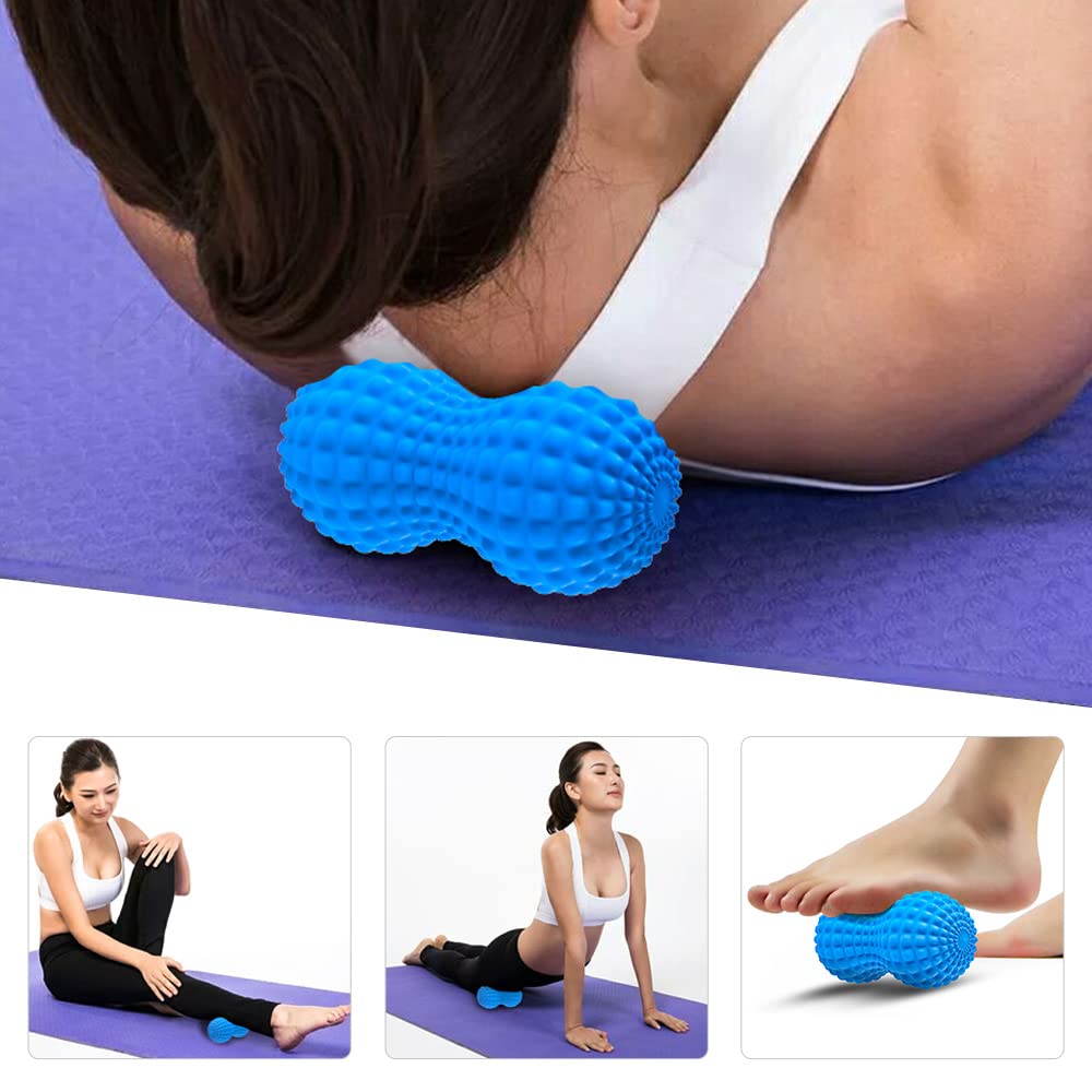 Kipika Foam Roller with Peanut Massage Ball, Yoga Wheel, Back Roller for Back Pain Relie, Muscle Treatment and Back Cracking, 12" Height 7" Width