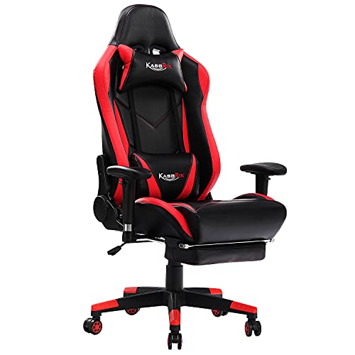 KASORIX Gaming Chair Ergonomic Video Game Chair High Back Computer Chair Professional Racing Style Comfortable Gamer Chair with Footrest and Massage Backrest and Lumbar Support