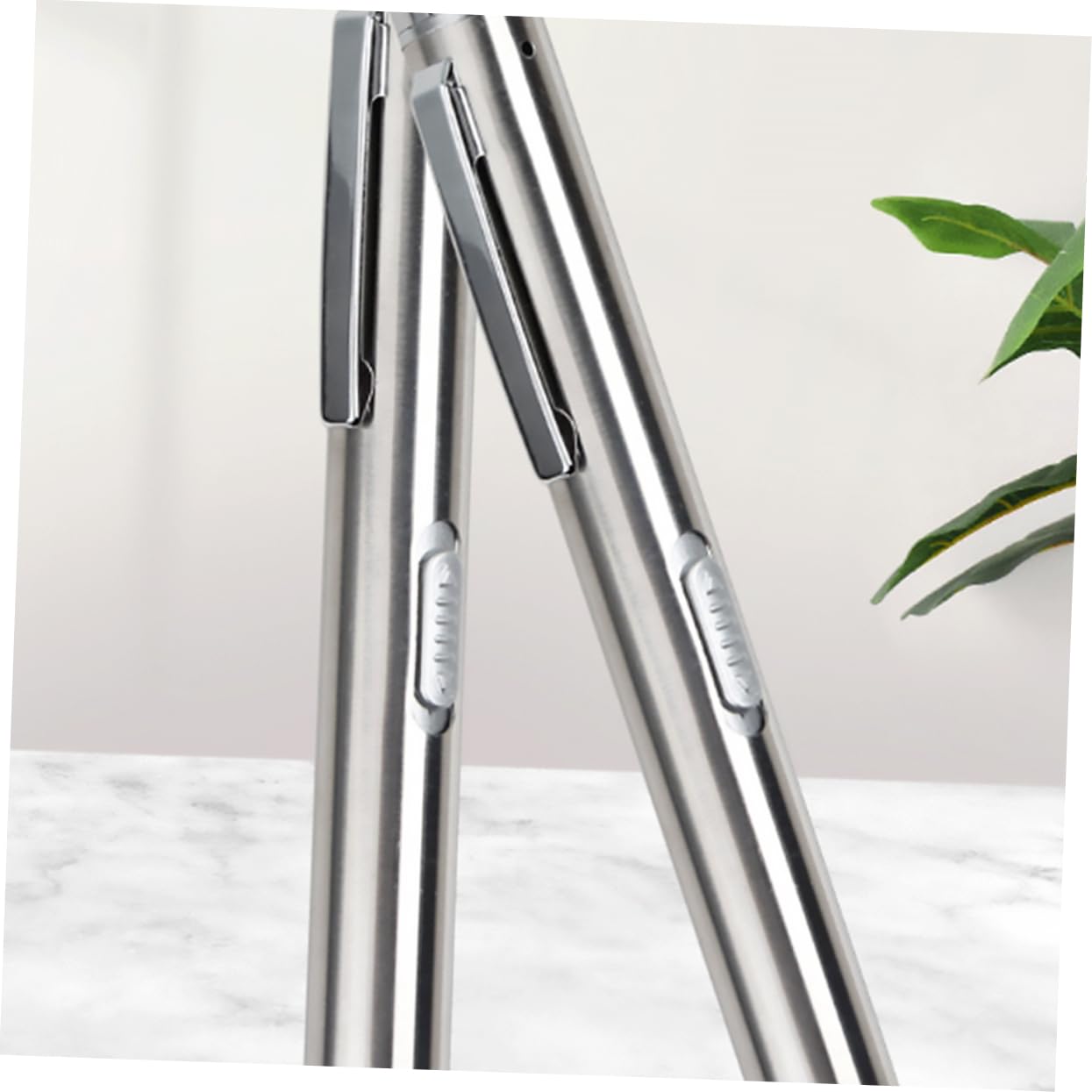 TOPPERFUN 2pcs Flashlight Waterproof Handheld Pen Light Pen Electric Torch Penlights Nursing Pen Lights Rechargeable Flash Light Medical Pen Light Pen for Doctors LED Silver Metal