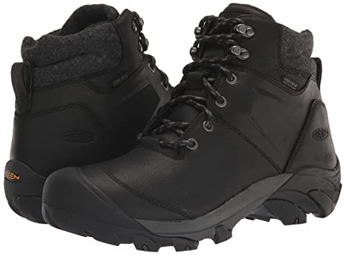 KEEN Men's Targhee 2 Waterproof Insulated Hiking Boot, Black/Black, 12