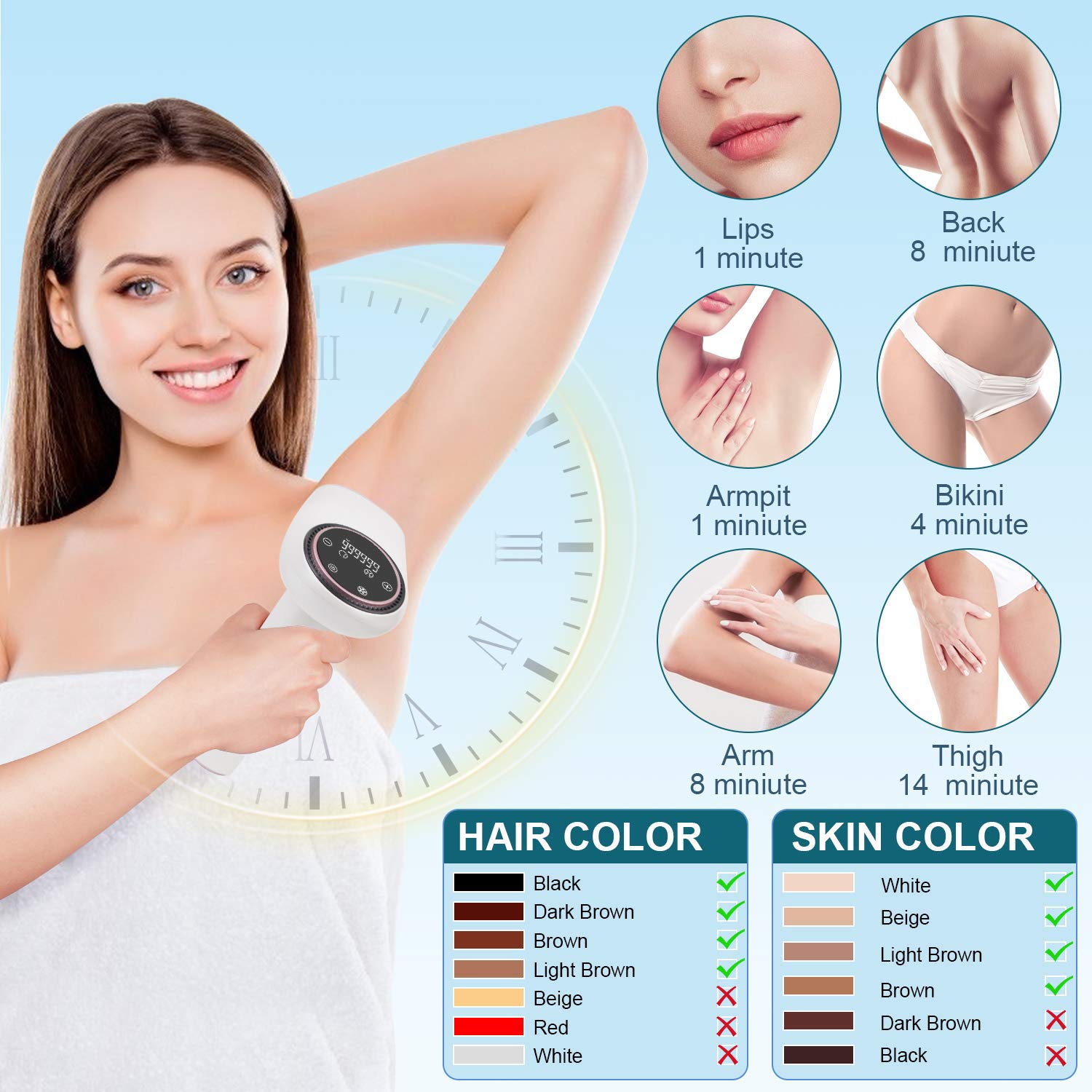 Hair Removal for Women and Men Permanent Flashes ICE Cooling Painless Device Hair Remover Laser System Home Use,ICE1
