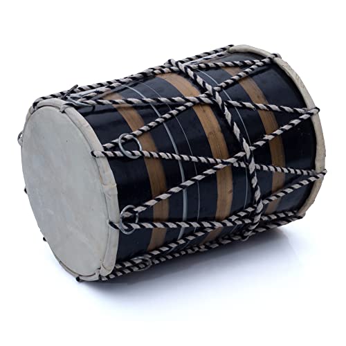 Handmade Wooden & Leather Classical Indian Folk Tabla Drum Set Hand Percussion Drums World Musical Instruments Punjabi Dhol Dholak Dholki 8 x 6 Inches Fun Birthday Housewarming Gift Ideas